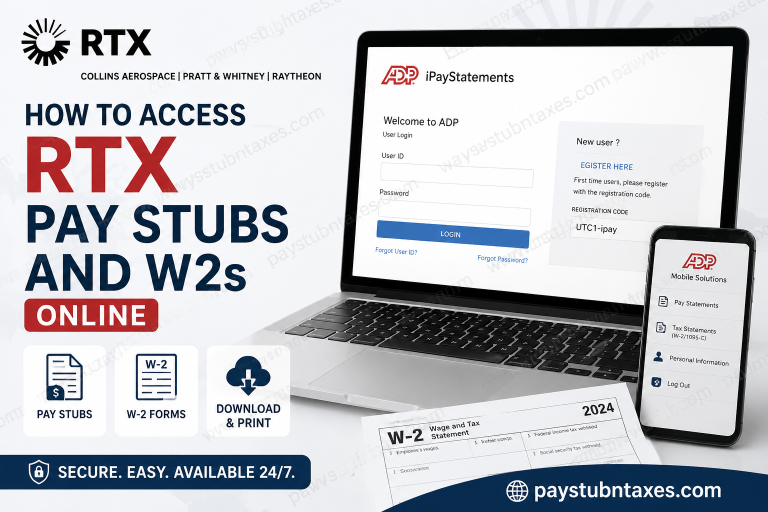 How to Access RTX Pay Stubs and W2s Online - Paystub & Taxes
