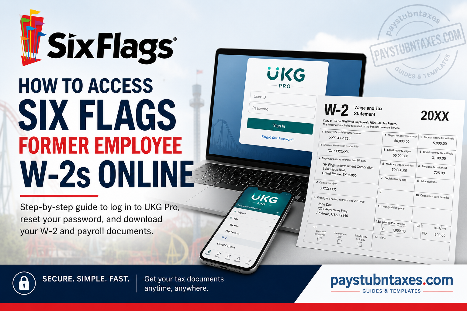 How to Access Six Flags Former Employee W-2s Online